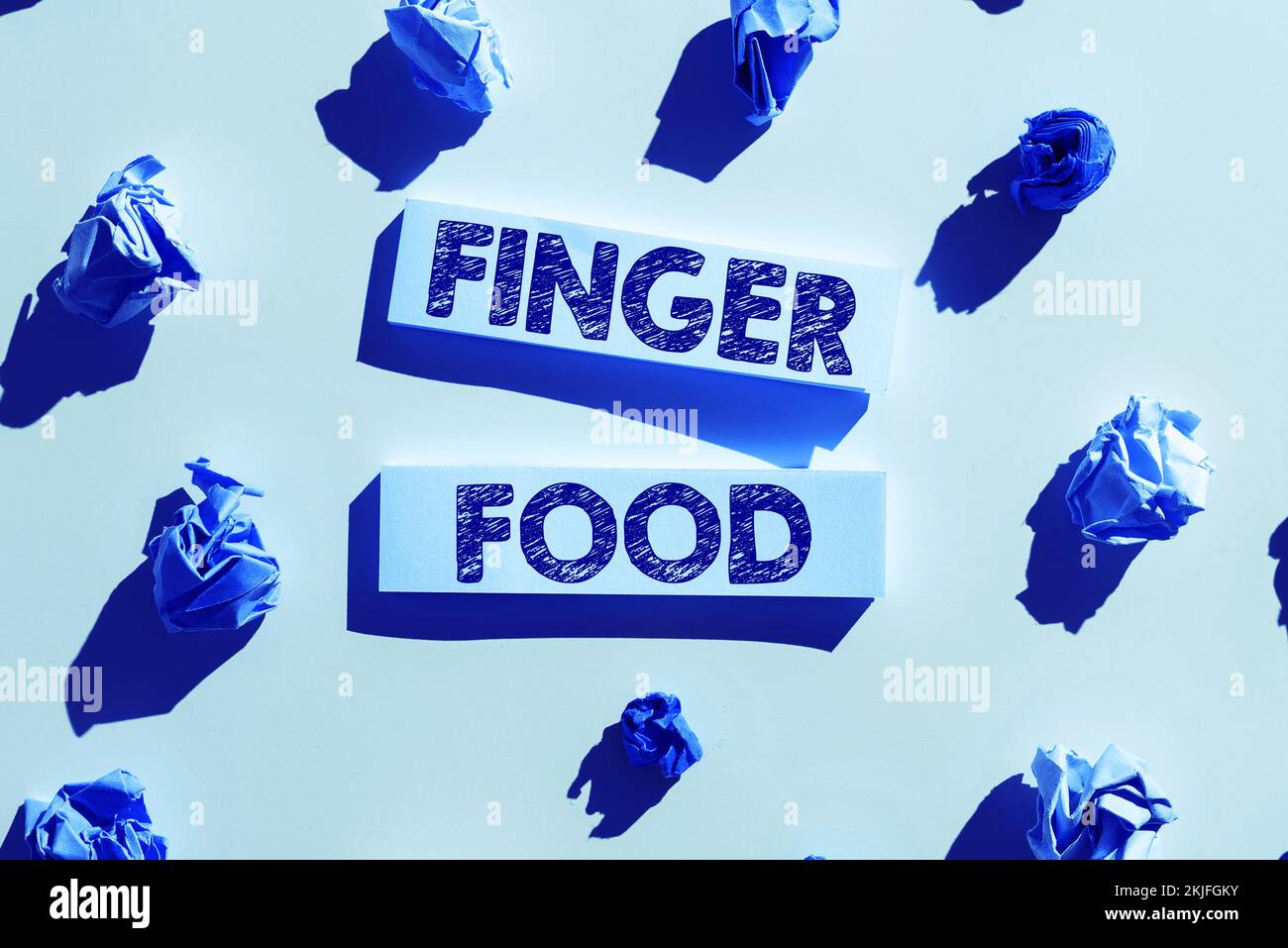 Text sign showing Finger Food. Business overview products and ...