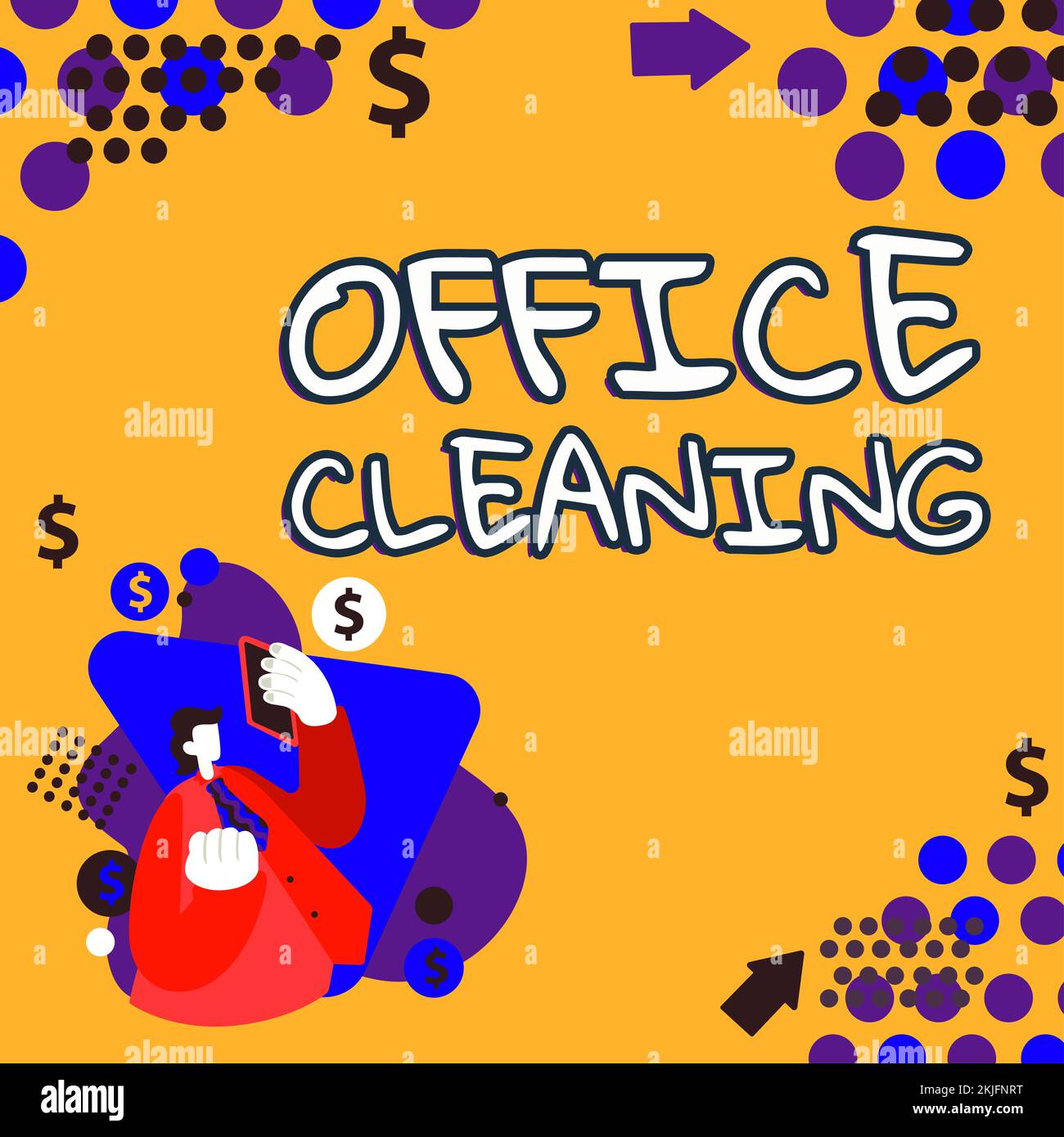 Text caption presenting Office Cleaning. Business idea the action or ...