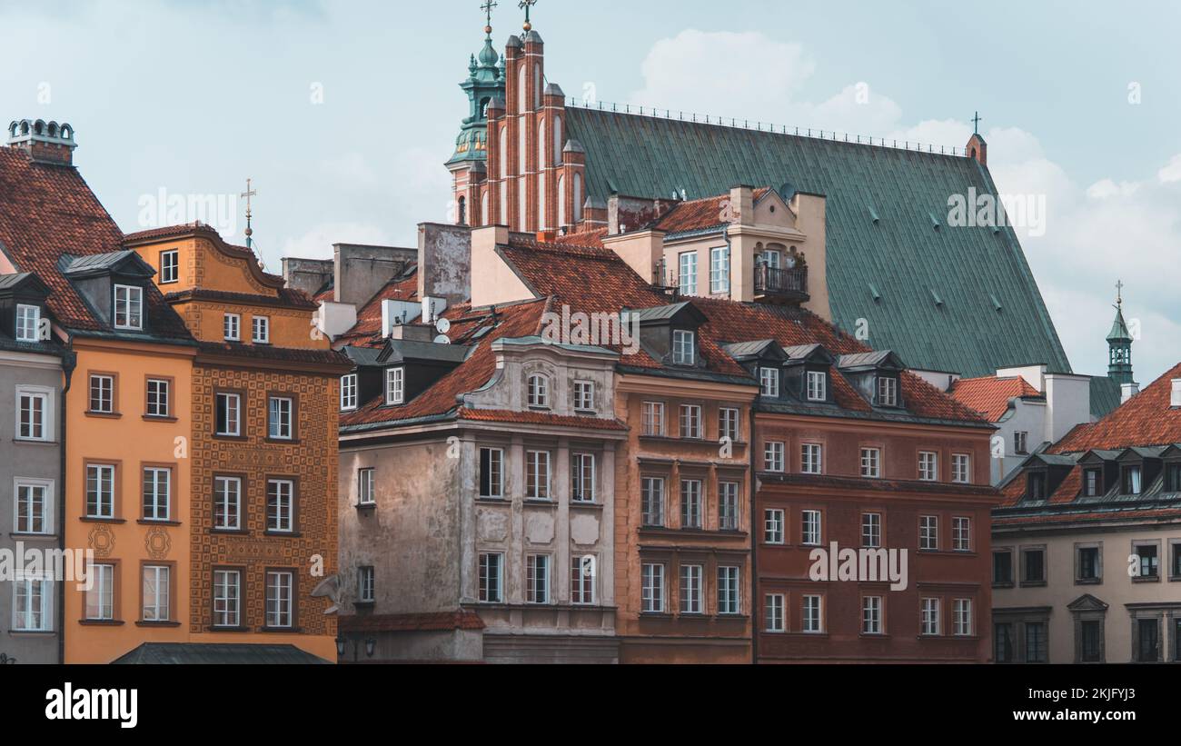 A beautiful view of apartment buildings with small windows during ...