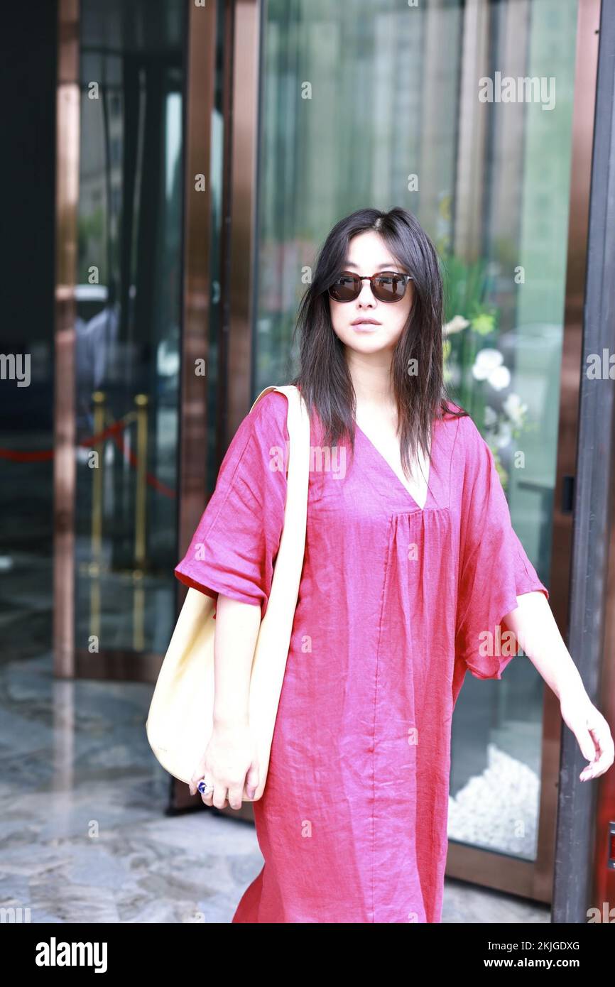 In this unlocated photo, Chinese actress and singer Zhu Zhu went out on ...