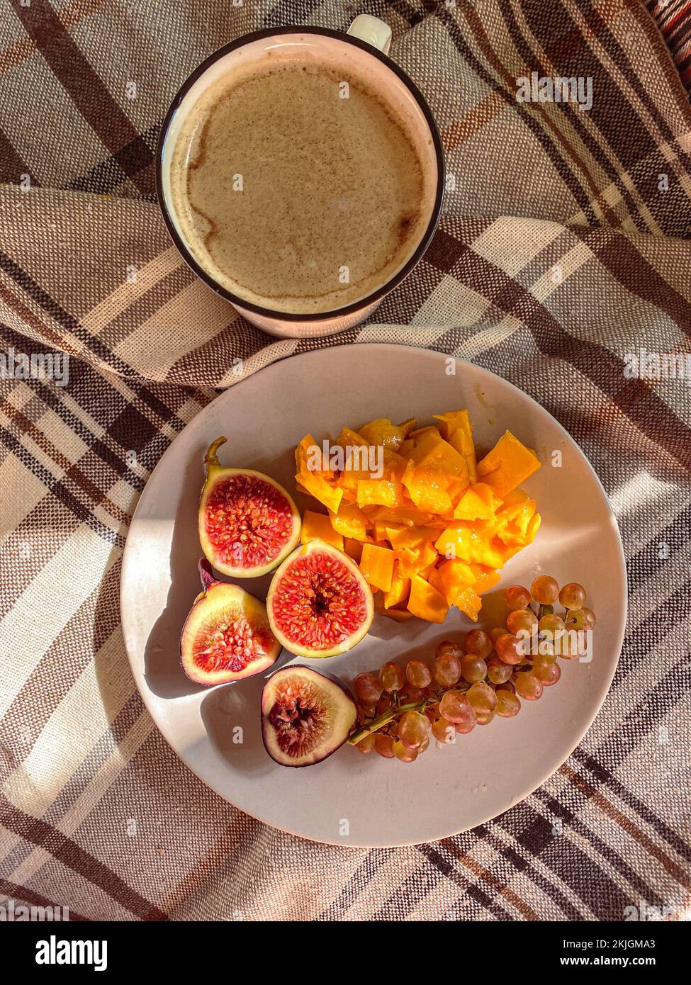 A top view shot of fruits on a plate Stock Photo - Alamy