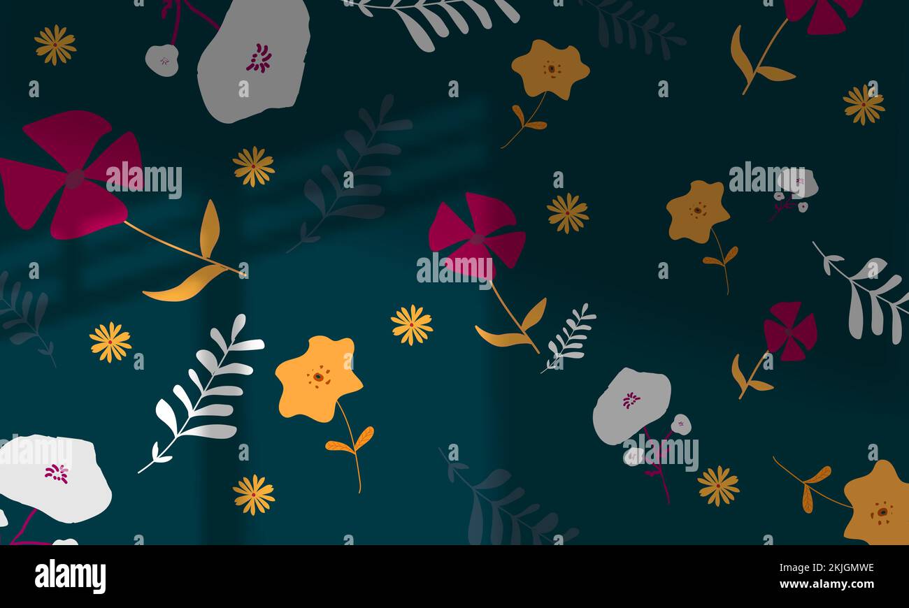 A fern leaf and heart shape isolated on a blue background Stock Vector ...