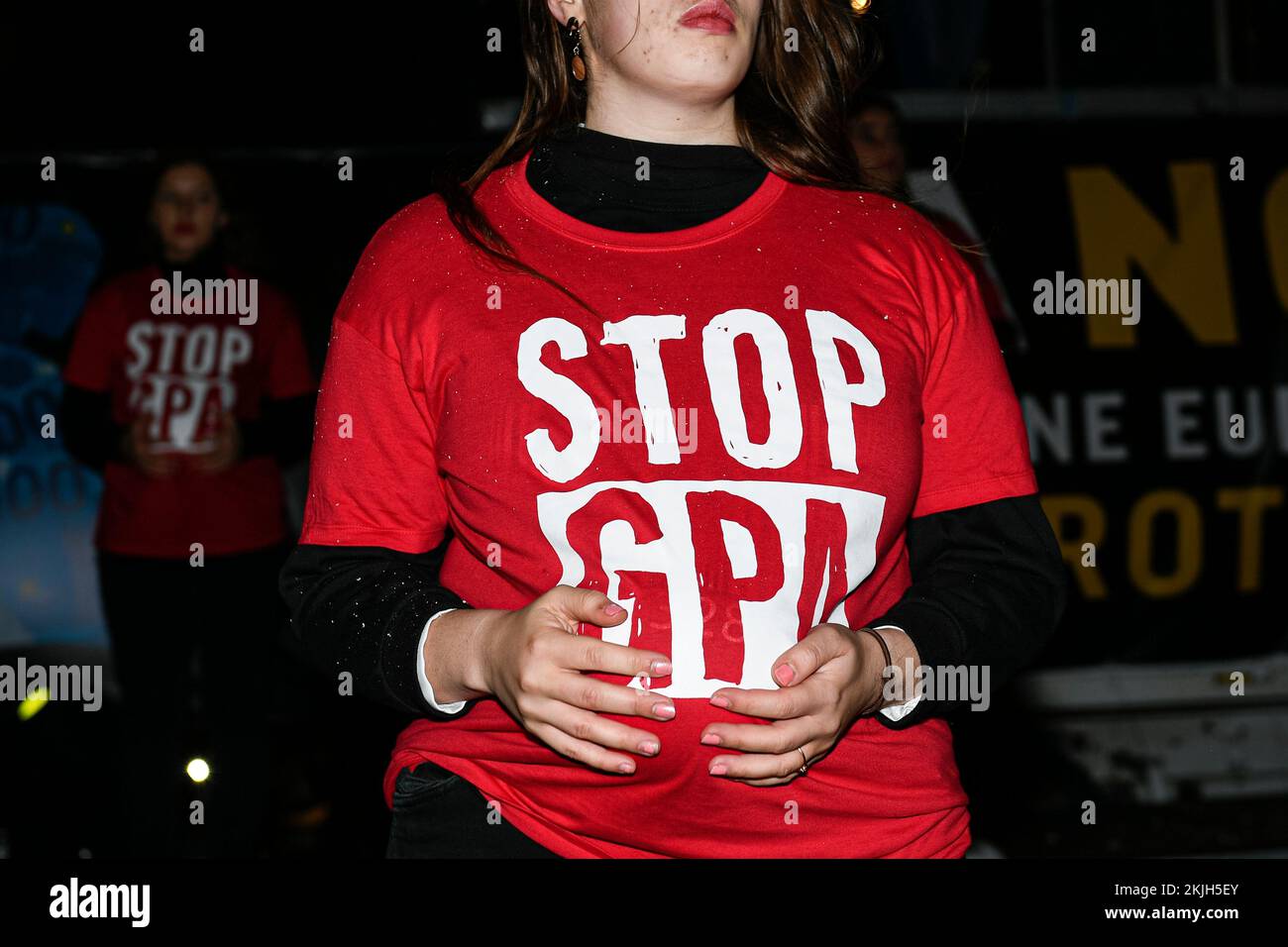 Paris, France. 24th Nov, 2022. Several activists of "La Manif Pour Tous ...