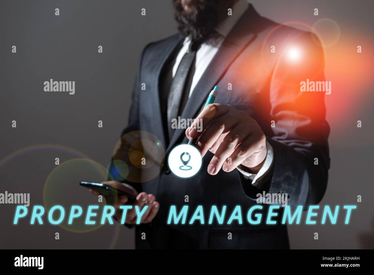 Conceptual caption Property Management. Business concept Overseeing of ...
