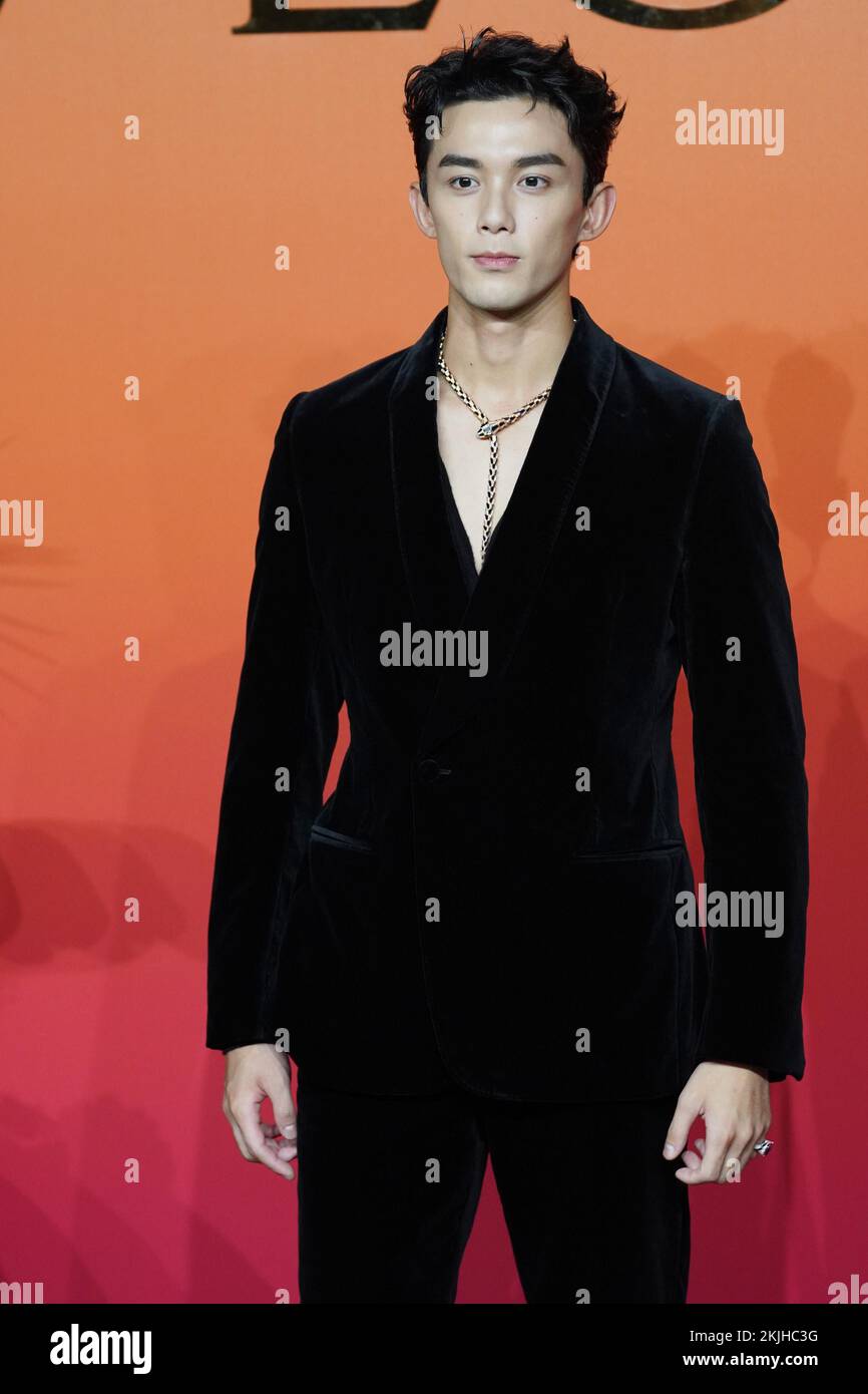 Chinese actor Leo Wu attended the red carpet of the BVLGARI activity in ...