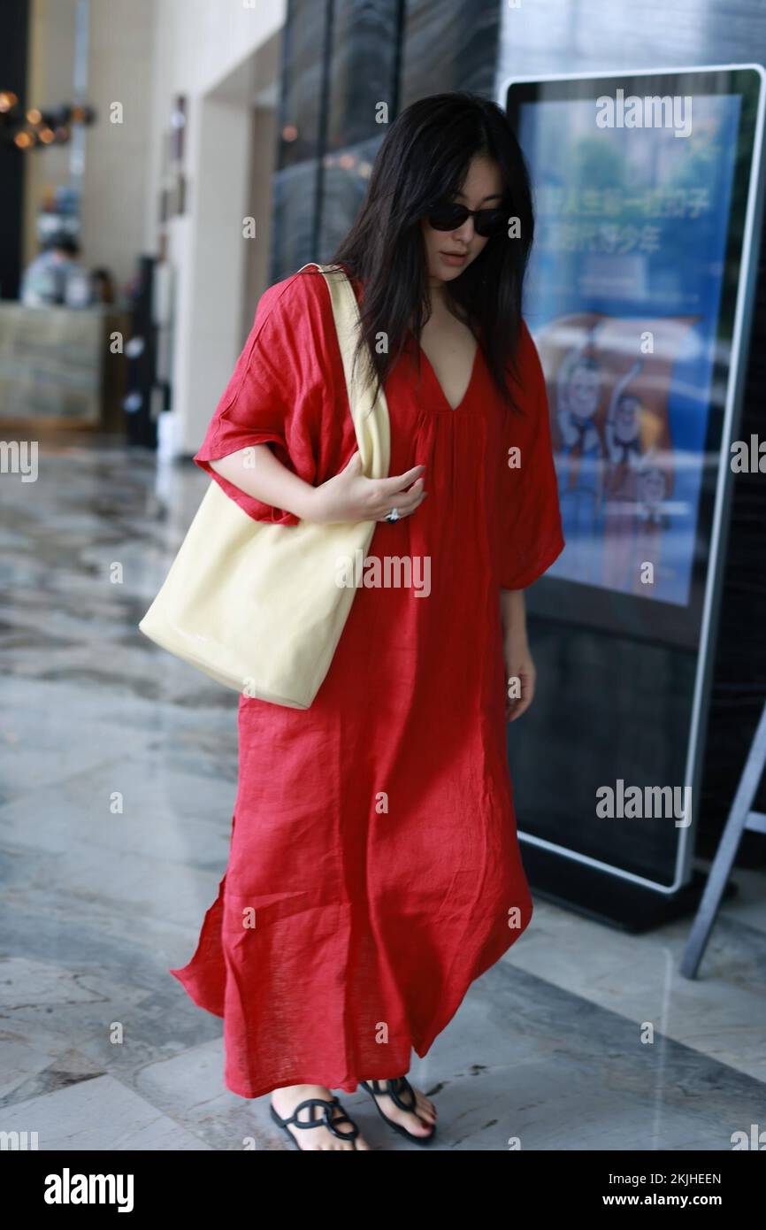 In this unlocated photo, Chinese actress and singer Zhu Zhu went out on ...