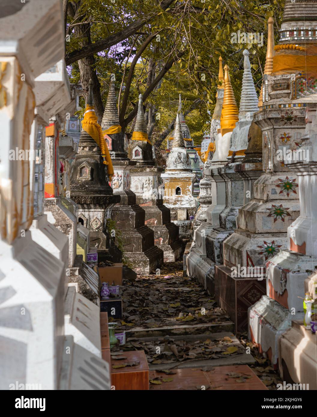 Nakhon Pathom, Thailand - Nov 20, 2022 : Chedi containing for the bone ...