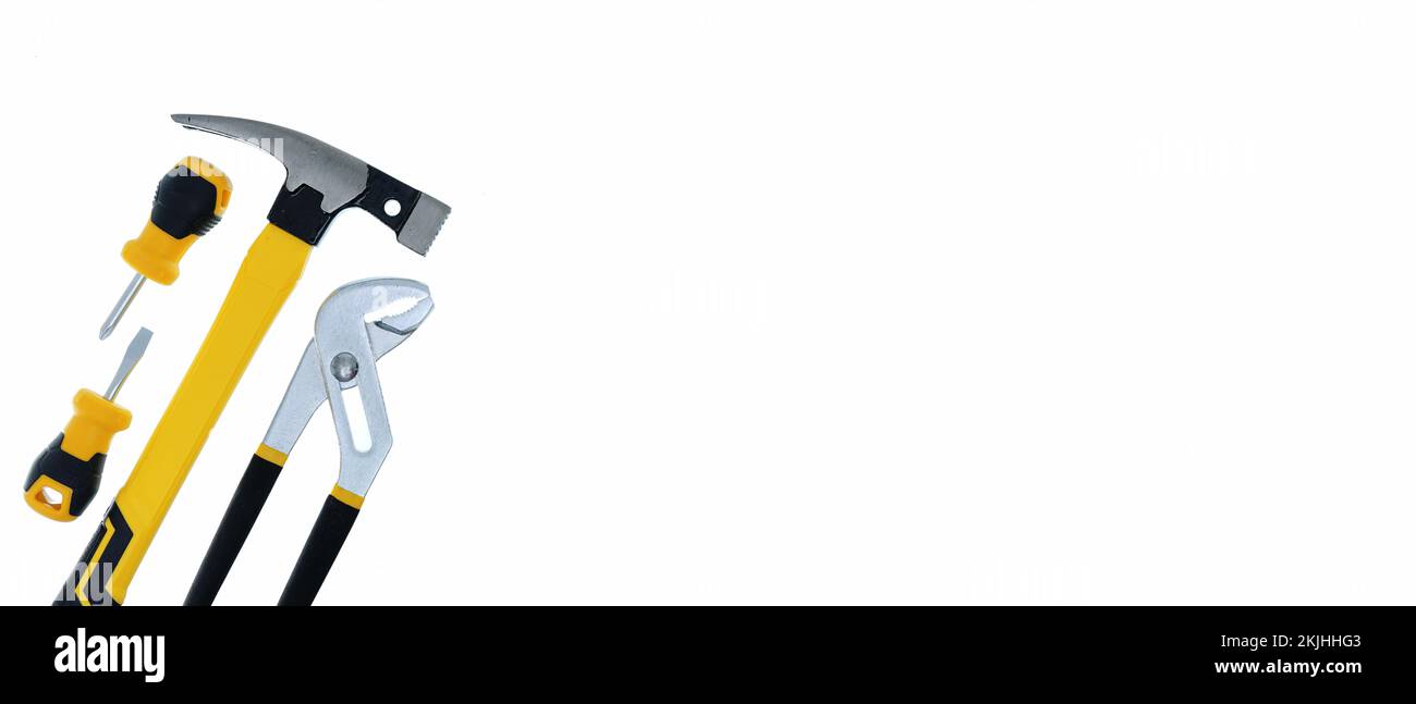 An illustration of construction tools isolated on a white background ...