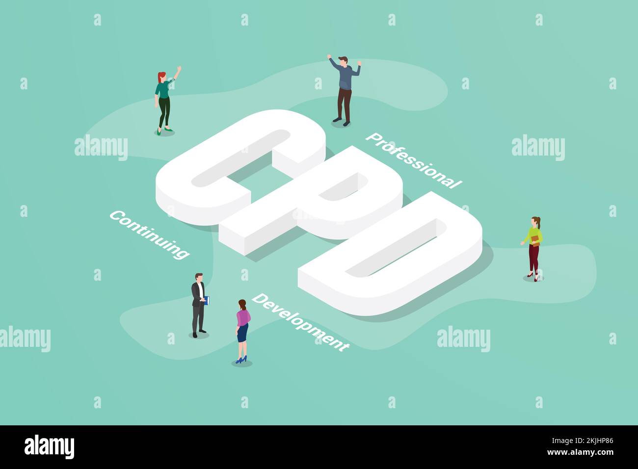 cpd continuing professional development big text word and people around ...