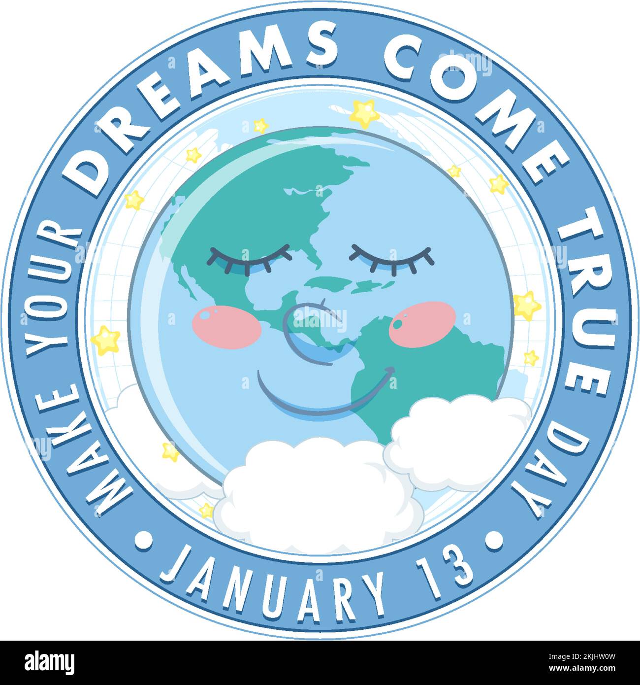 Make Your Dream Come True Day Banner Design Illustration Stock Vector