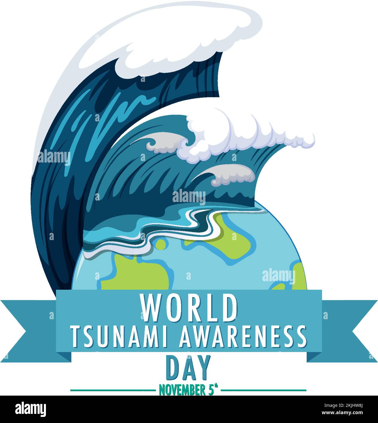 World Tsunami Awareness Day Banner Design illustration Stock Vector ...