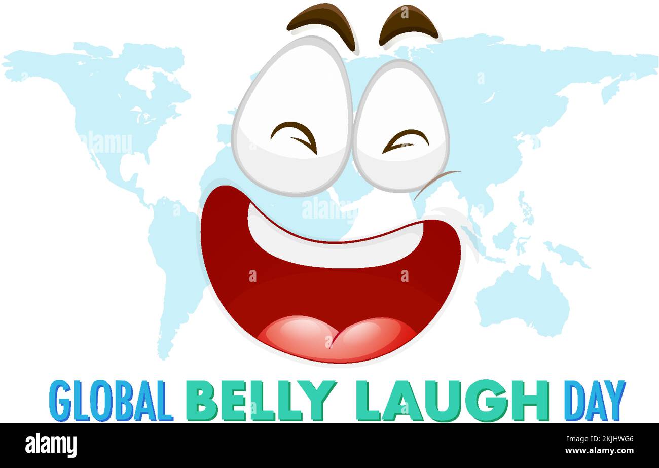 Global belly laugh day logo banner illustration Stock Vector Image ...