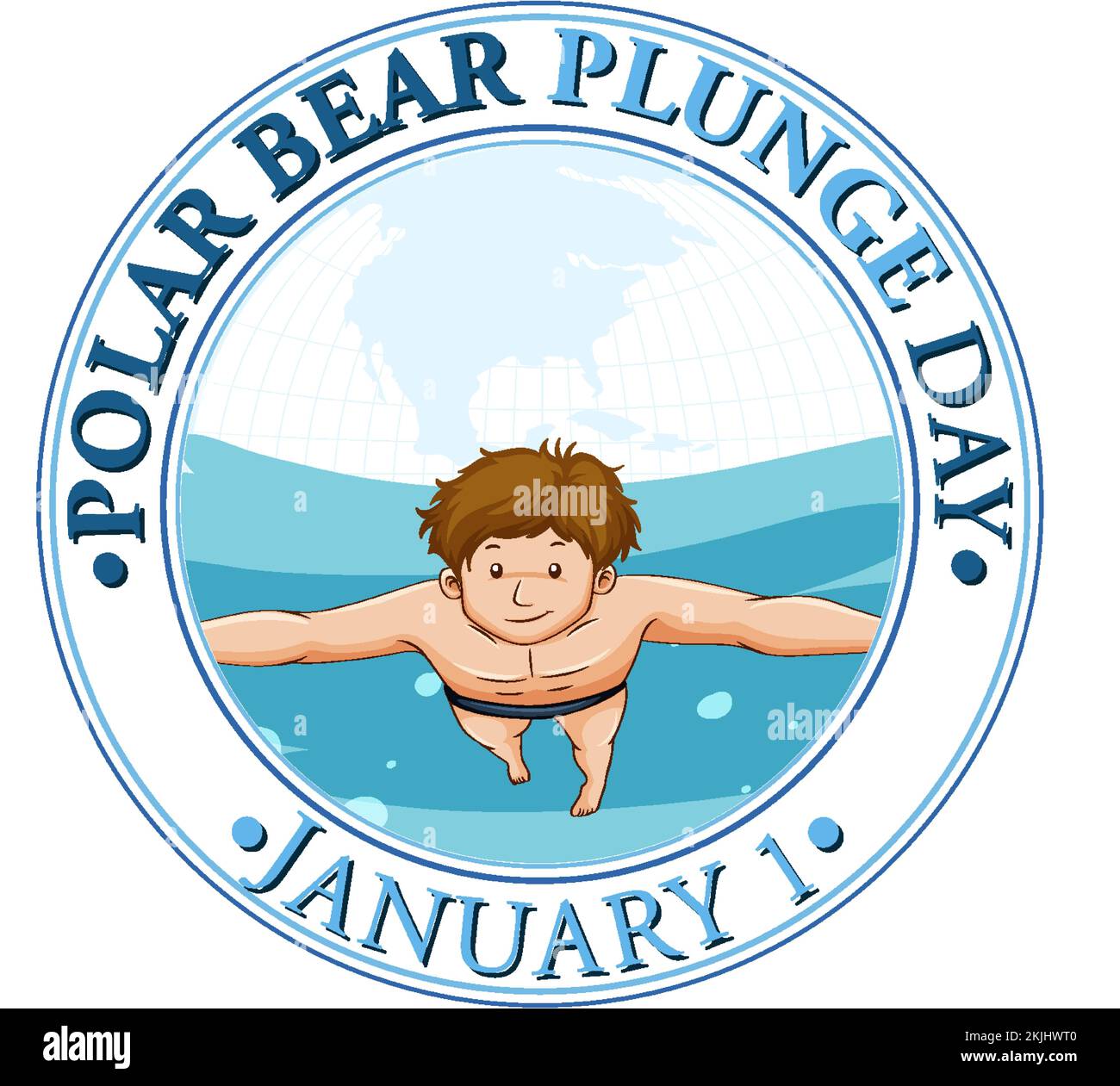 Polar Bear Plunge Day January icon illustration Stock Vector Image ...