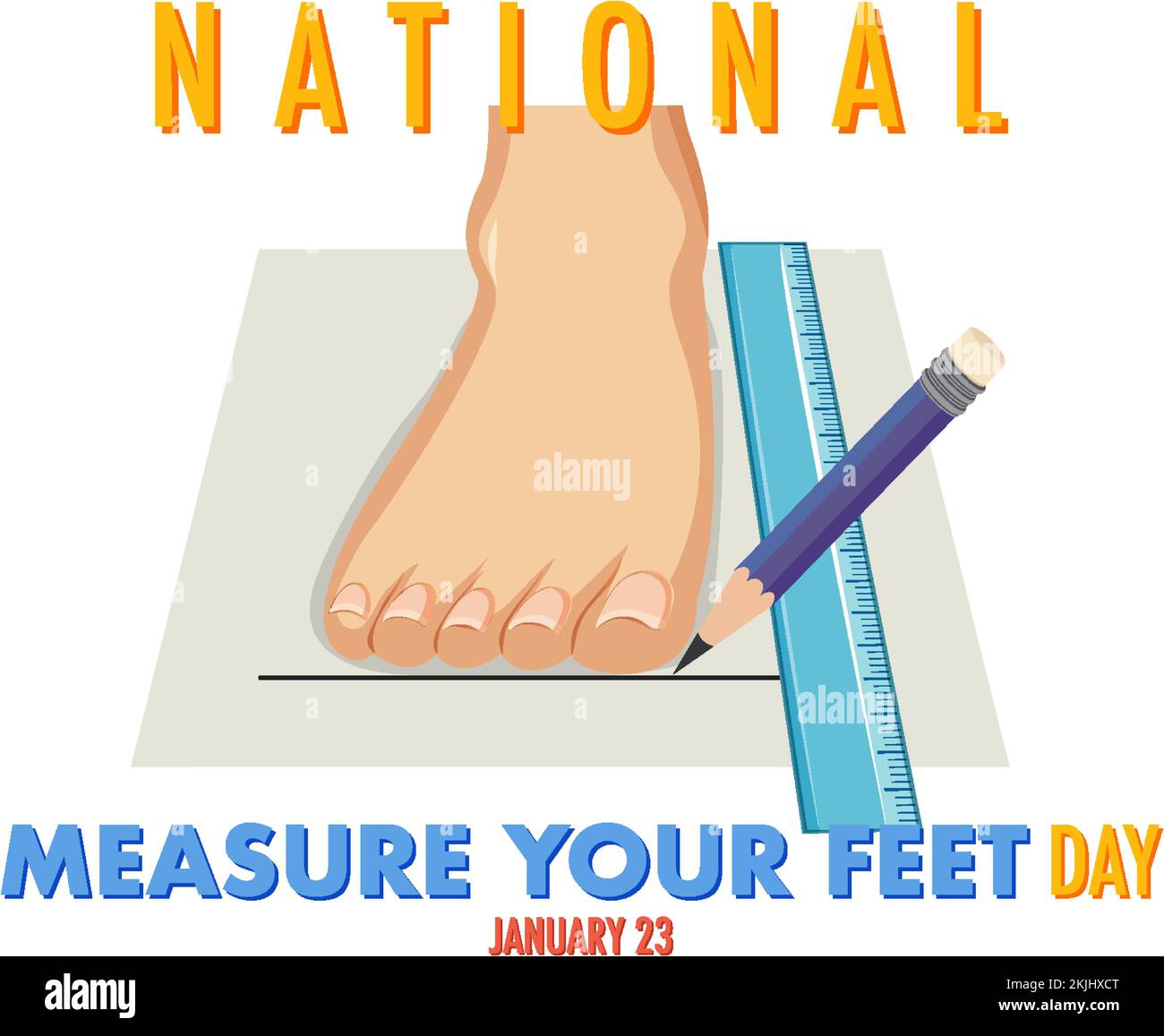 National Measure Your Feet Day Banner Design illustration Stock Vector ...