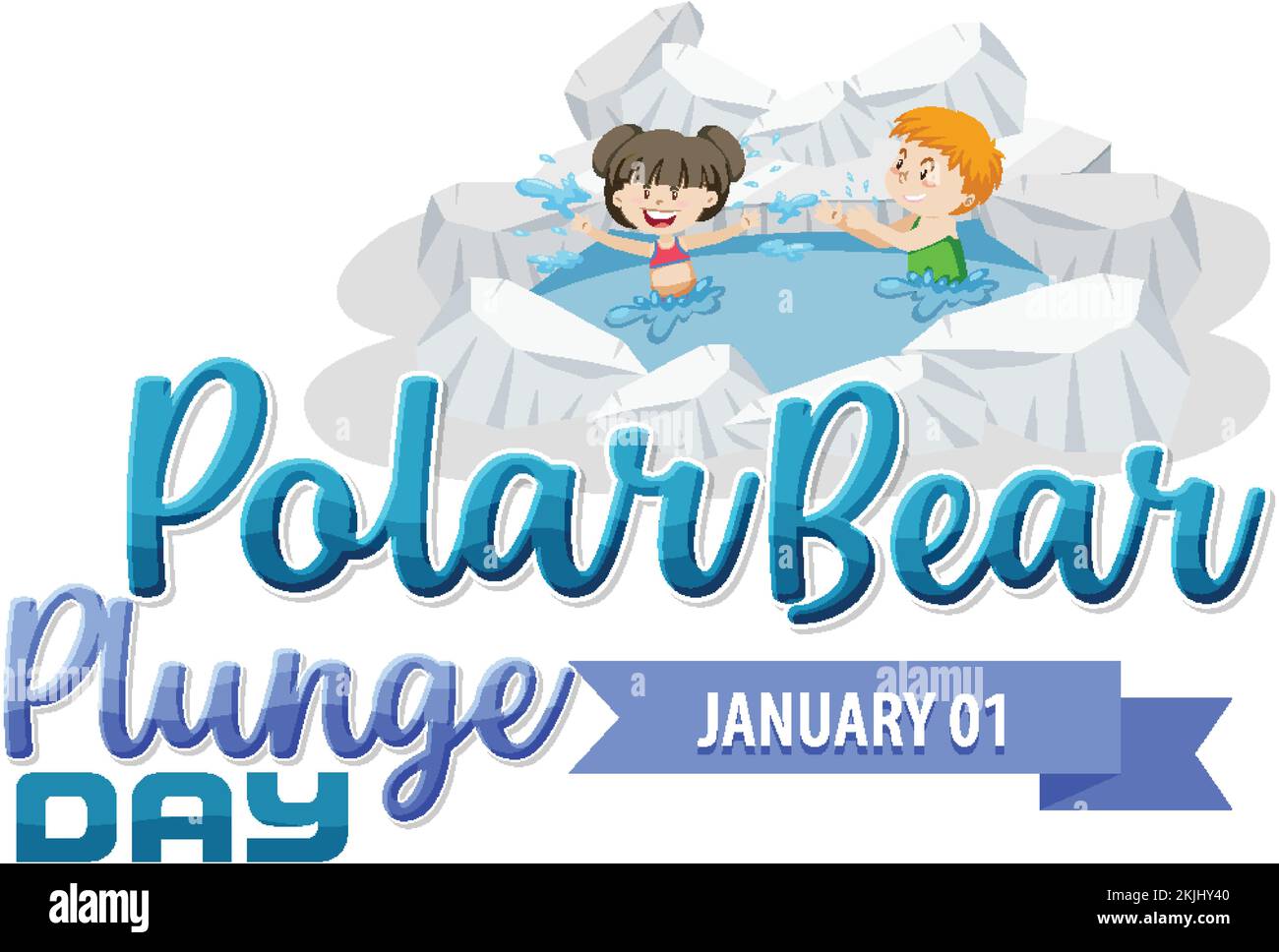 Polar Bear Plunge Day Banner Design illustration Stock Vector Image ...