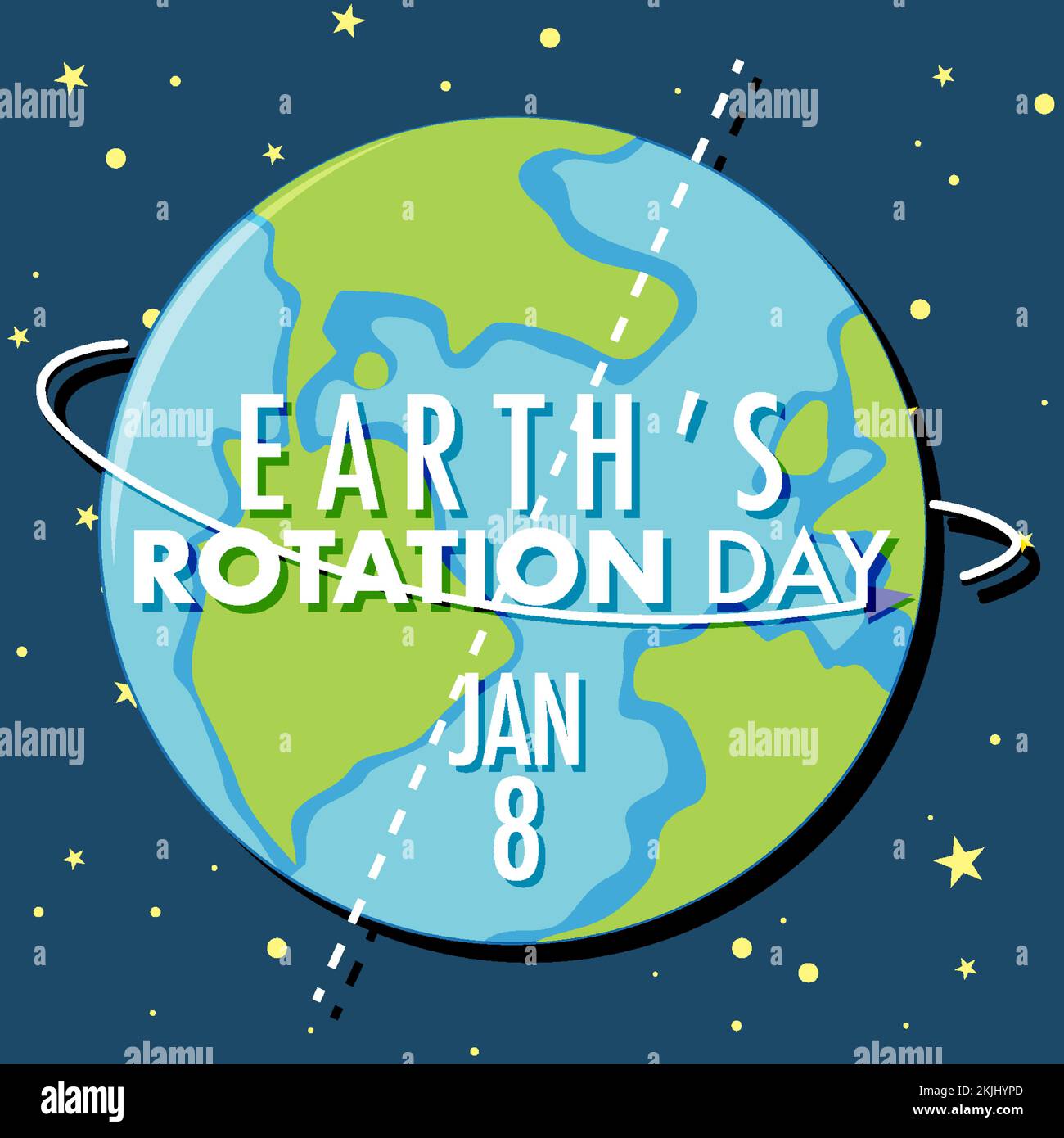 Earth's Rotation Day banner design illustration Stock Vector Image ...