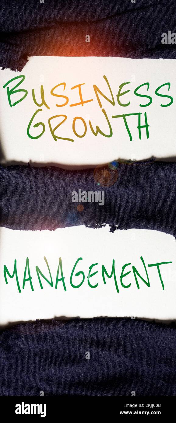 Hand writing sign Business Growth Management, Business overview ...