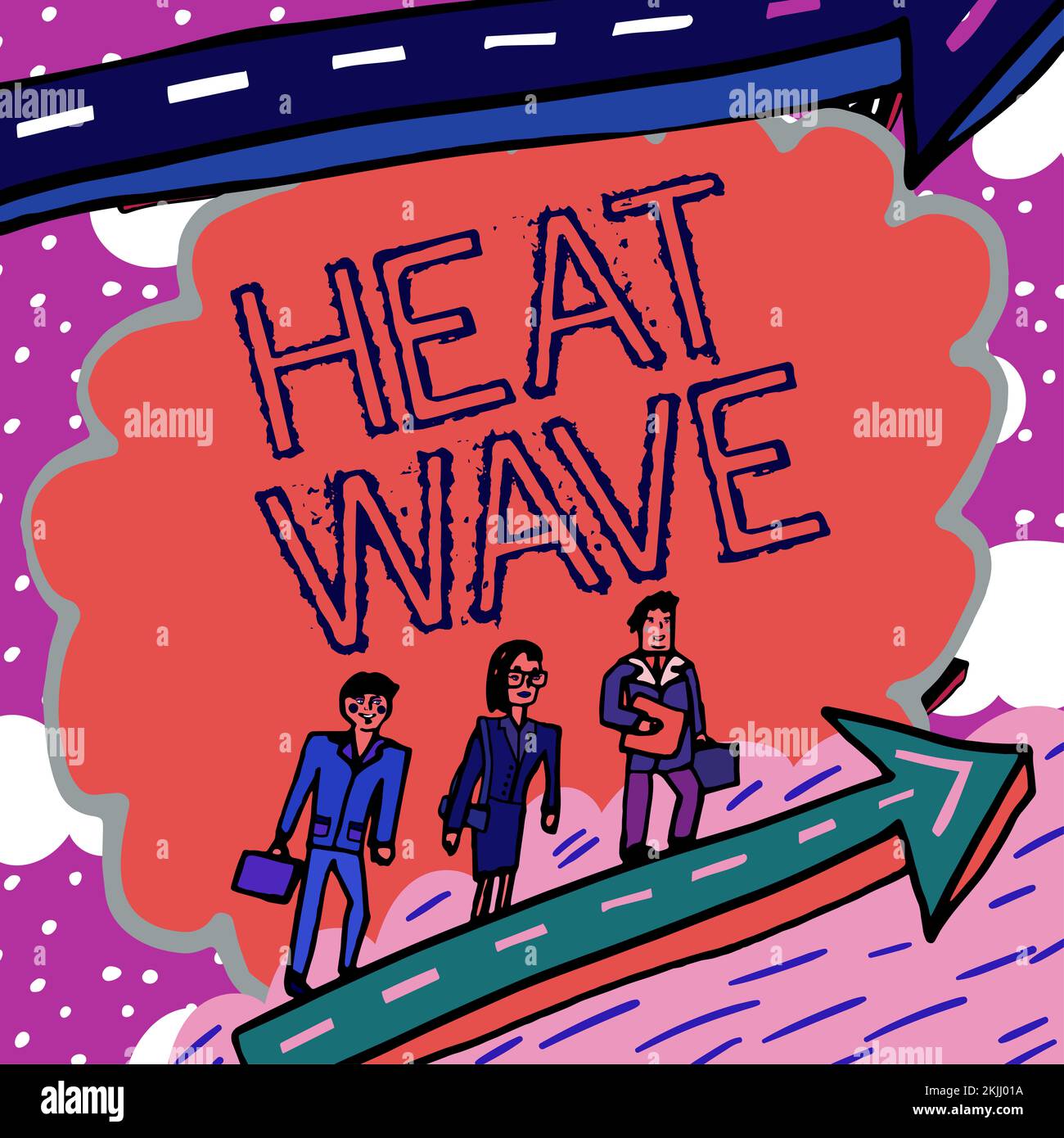 Text Sign Showing Heat Wave Business Idea A Prolonged Period Of