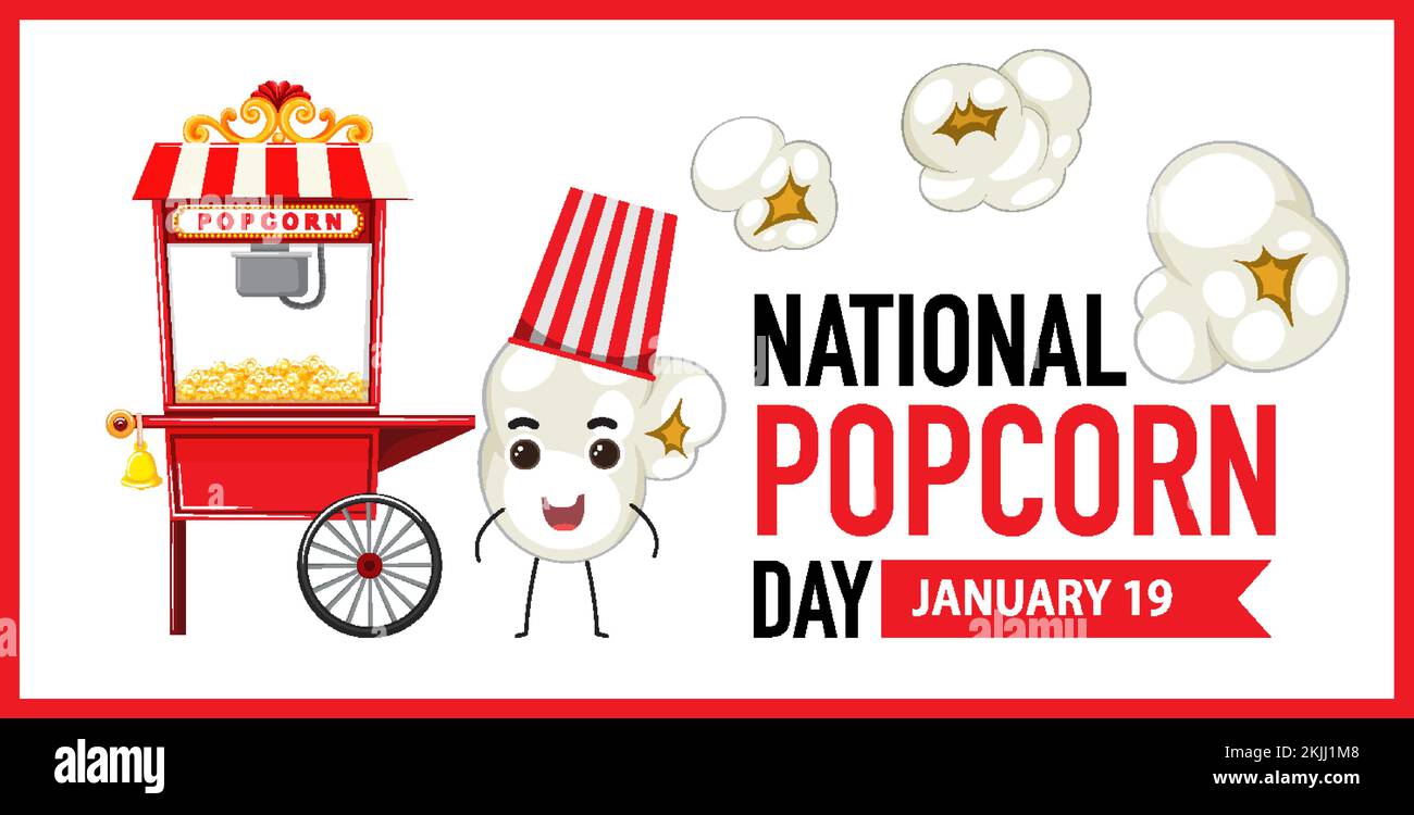 National Popcorn Day Banner Design illustration Stock Vector Image ...