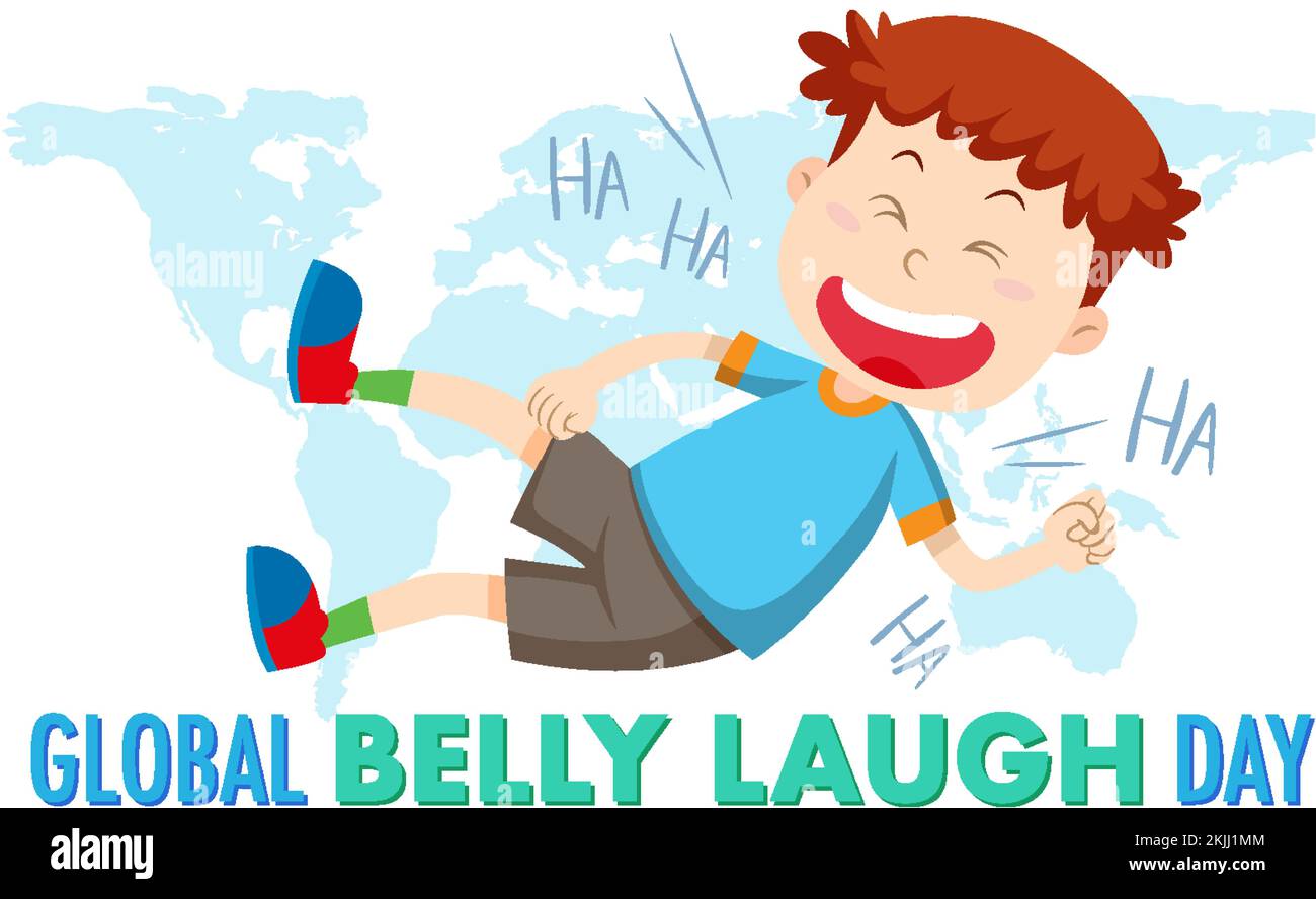 Global belly laugh day logo banner illustration Stock Vector Image ...