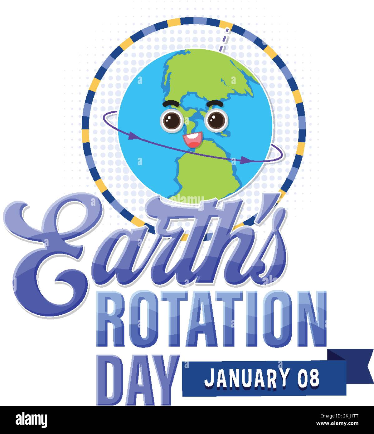 Happy earths rotation day banner design illustration Stock Vector Image ...