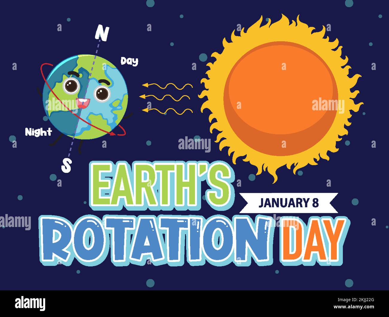Earth Rotation Day Banner Design illustration Stock Vector Image & Art ...