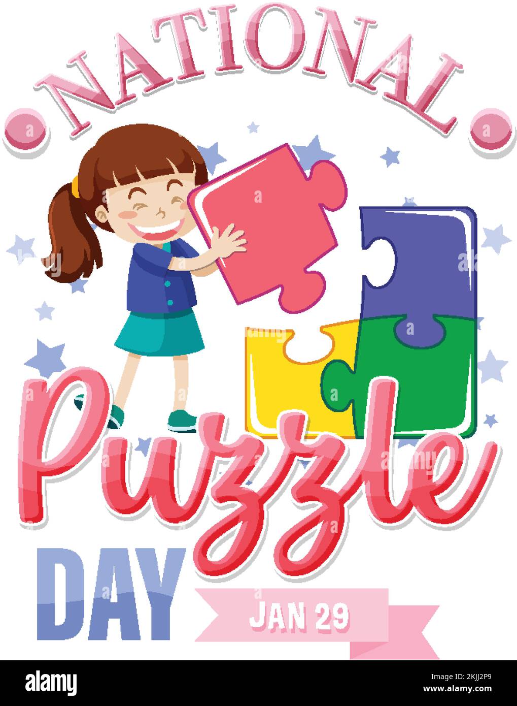 National Puzzle Day Banner Design illustration Stock Vector Image & Art ...