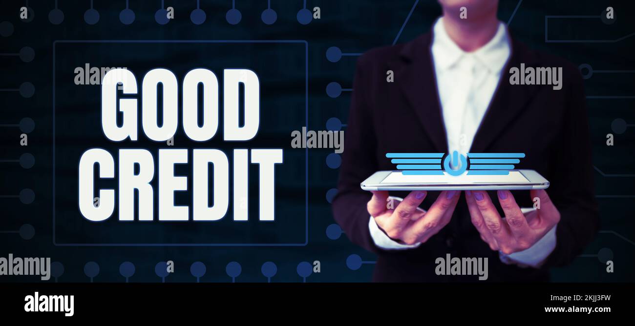 Text sign showing Good Credit. Business concept borrower has a ...