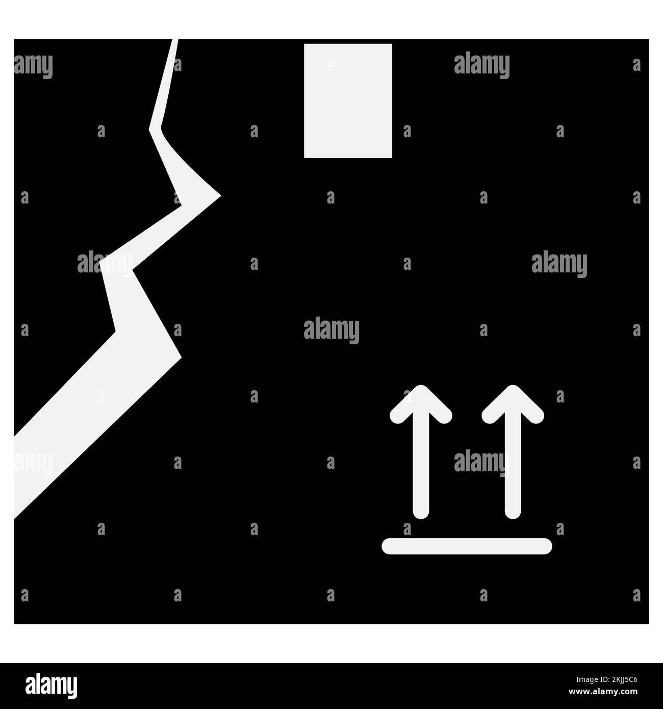 broken box icon on white background. broken package box sign. flat ...