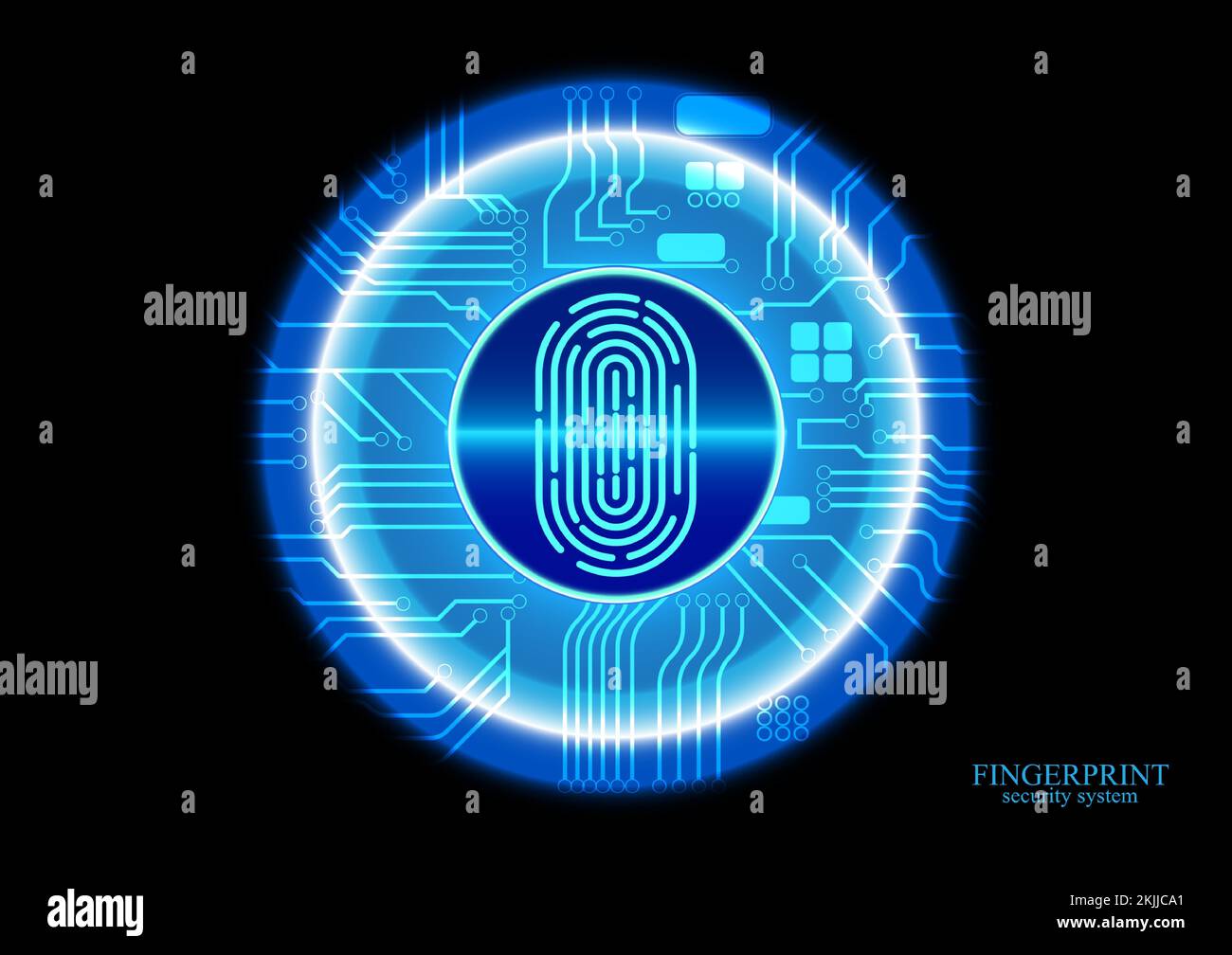 graphics design fingerprint concept security access control vector ...