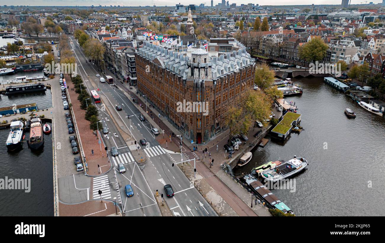 The Grand Hotel Amrâth in Amsterdam/The shipping house building Stock ...