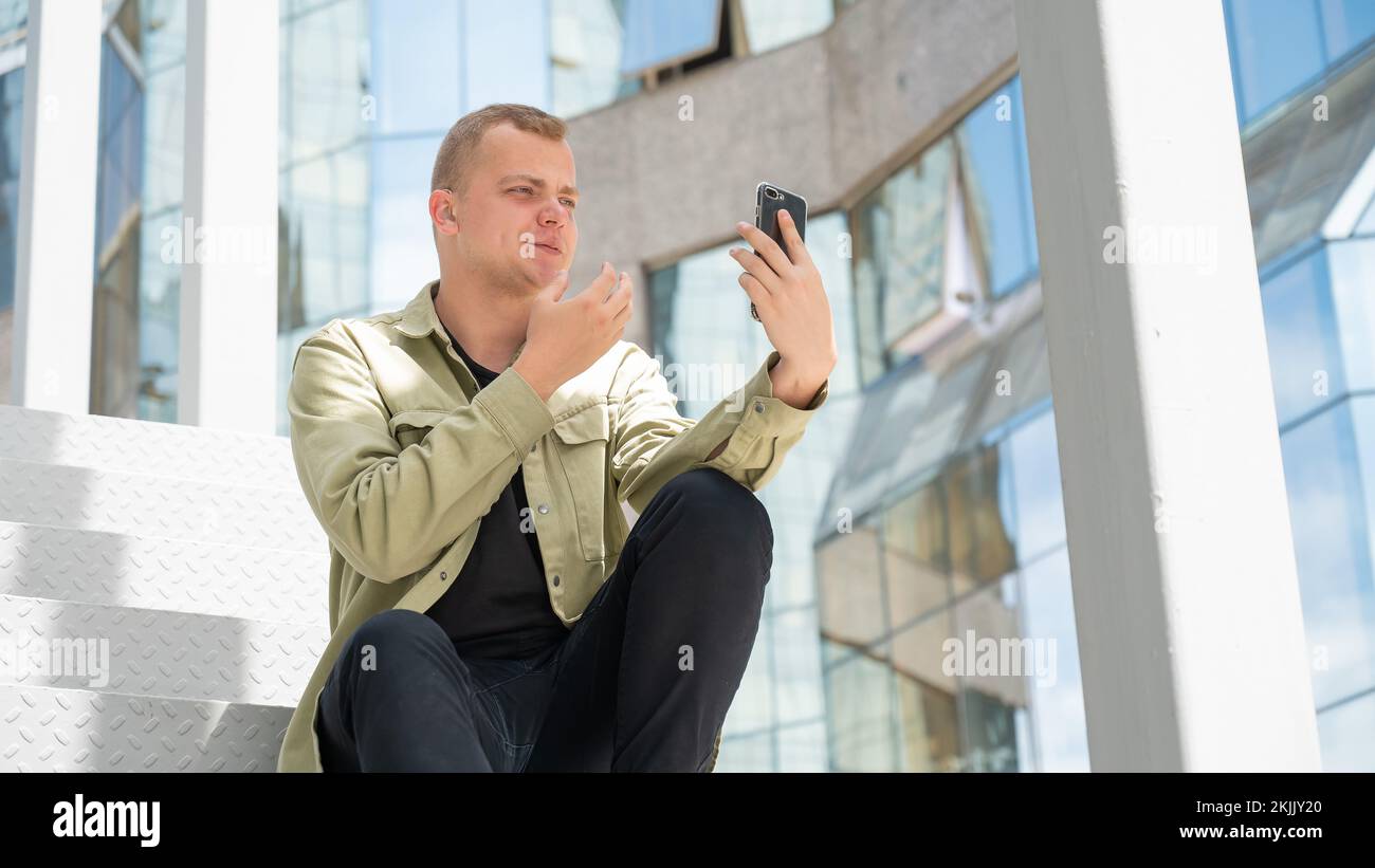 Disabled man stairs device hi-res stock photography and images - Alamy