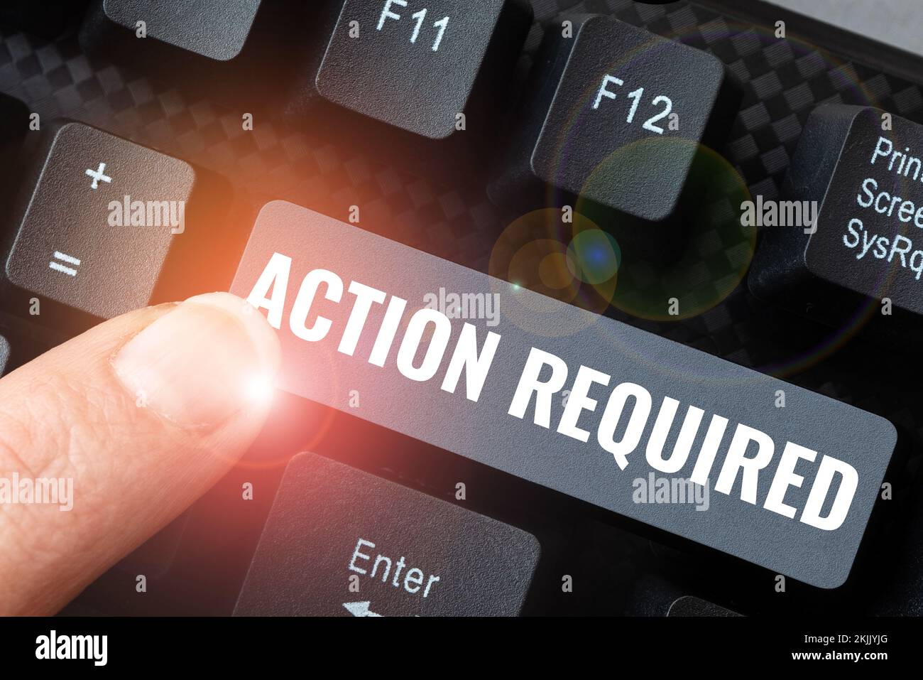 Text caption presenting Action Required. Internet Concept Regard an ...