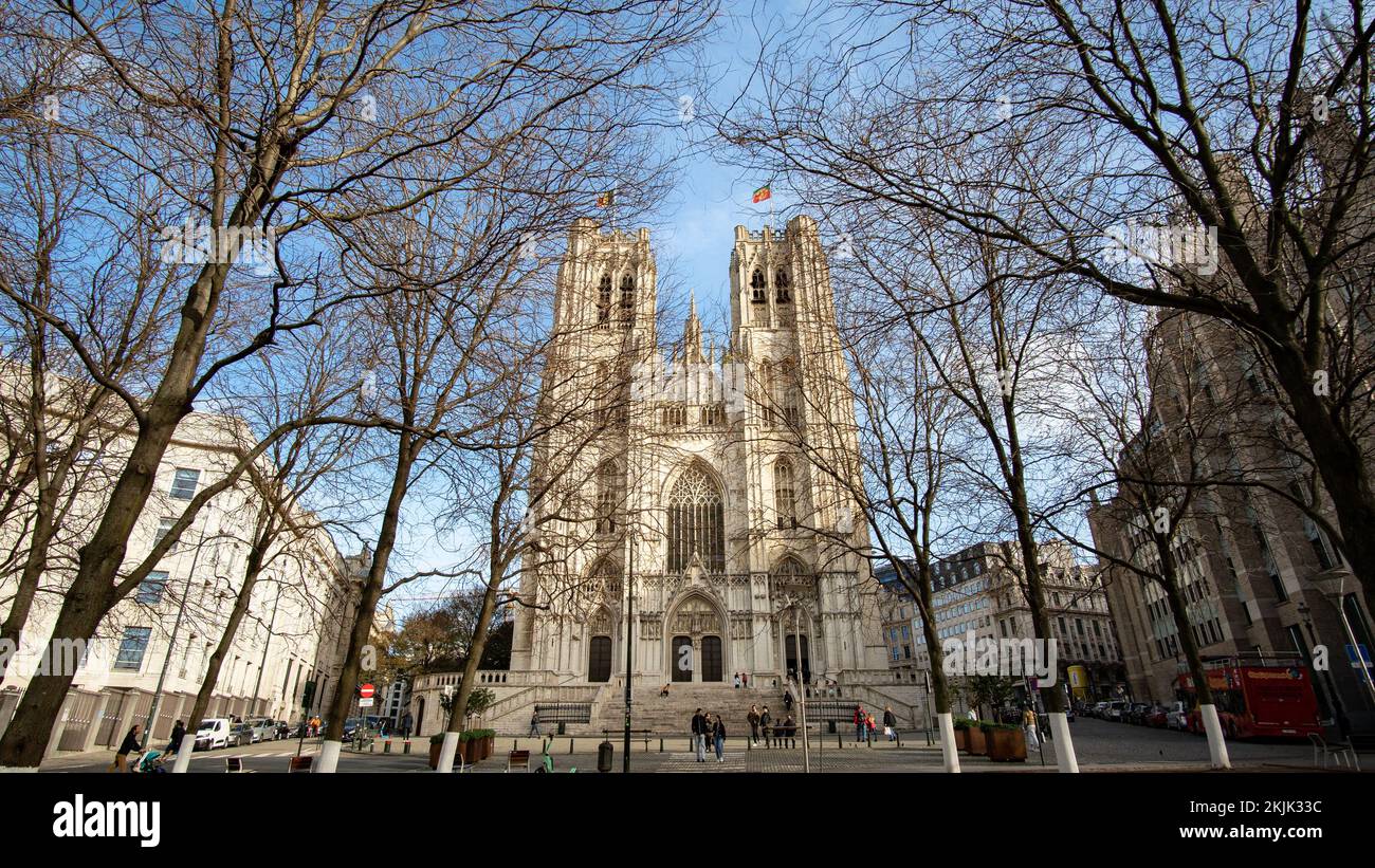 The Cathedral of St. Michael and St. Gudula Roman Catholic Church in ...