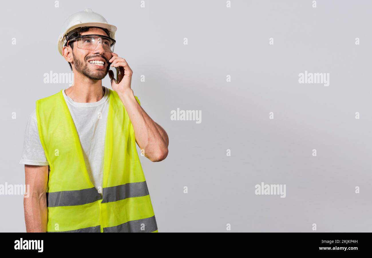 Civil engineer male hard hat phone hi-res stock photography and images ...