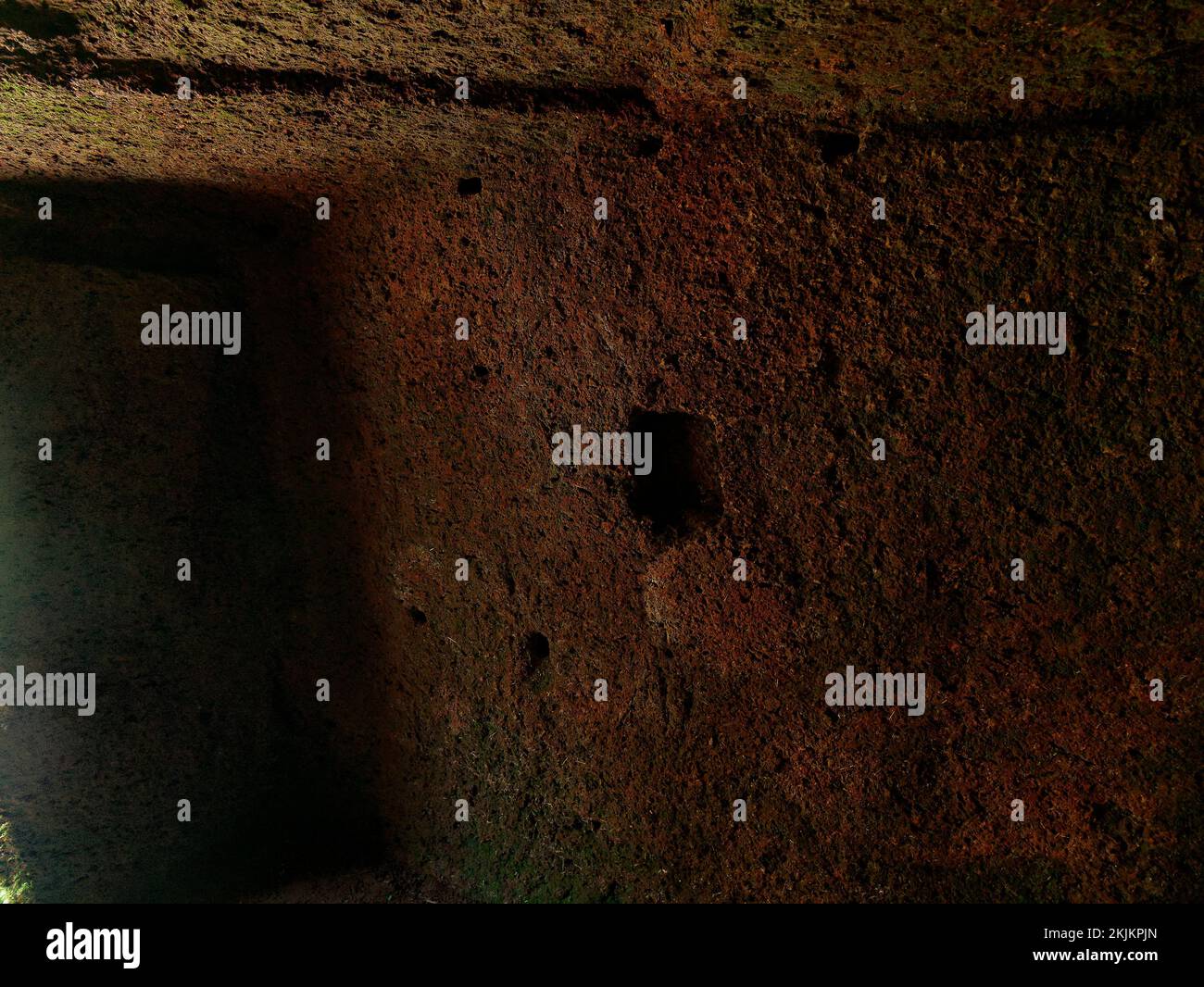 Inside view of a Caves at Khandepar monolithic laterite cut cave temple ...