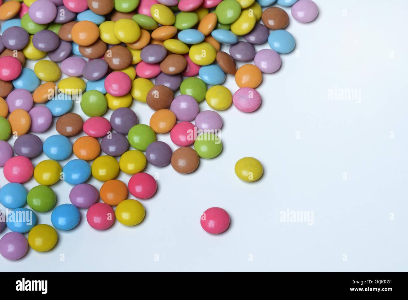 Coloured chocolate lentils, Smarties Stock Photo - Alamy