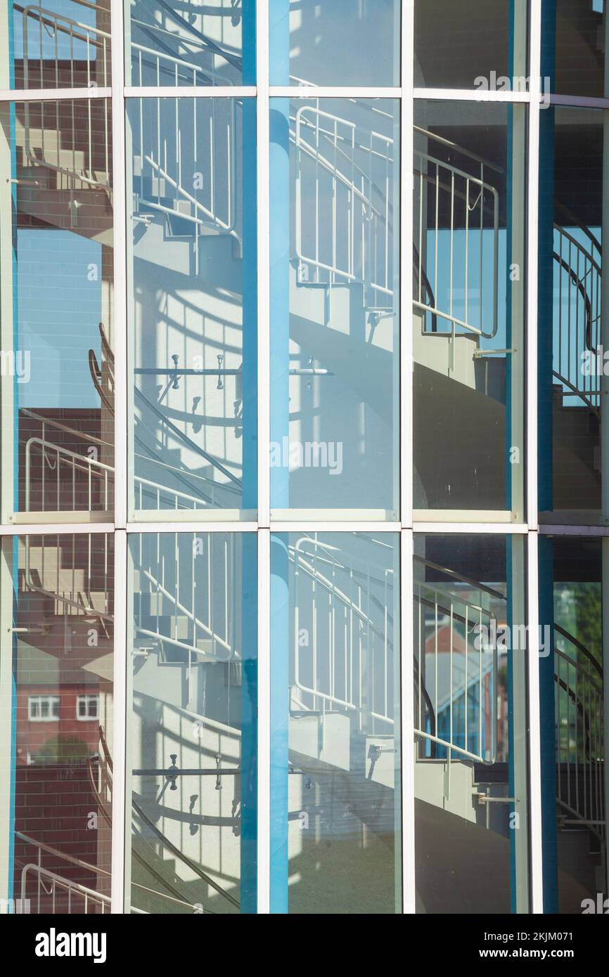 Staircase in a modern residential building, Wilhelmshaven, Lower Saxony ...