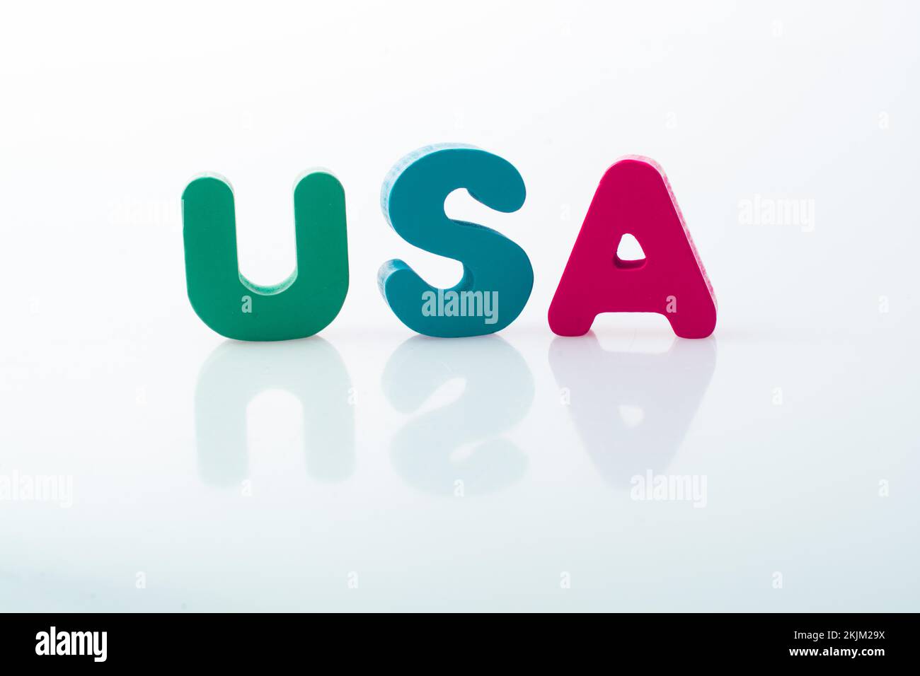 The word USA written with colorful letter blocks Stock Photo - Alamy