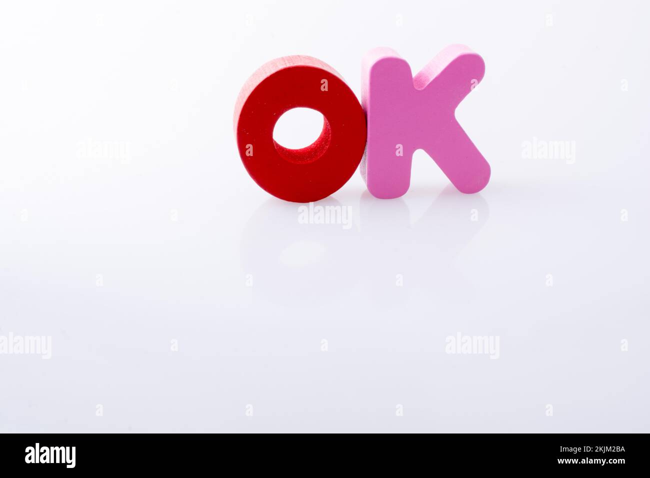The word OK written with colorful letter blocks Stock Photo - Alamy