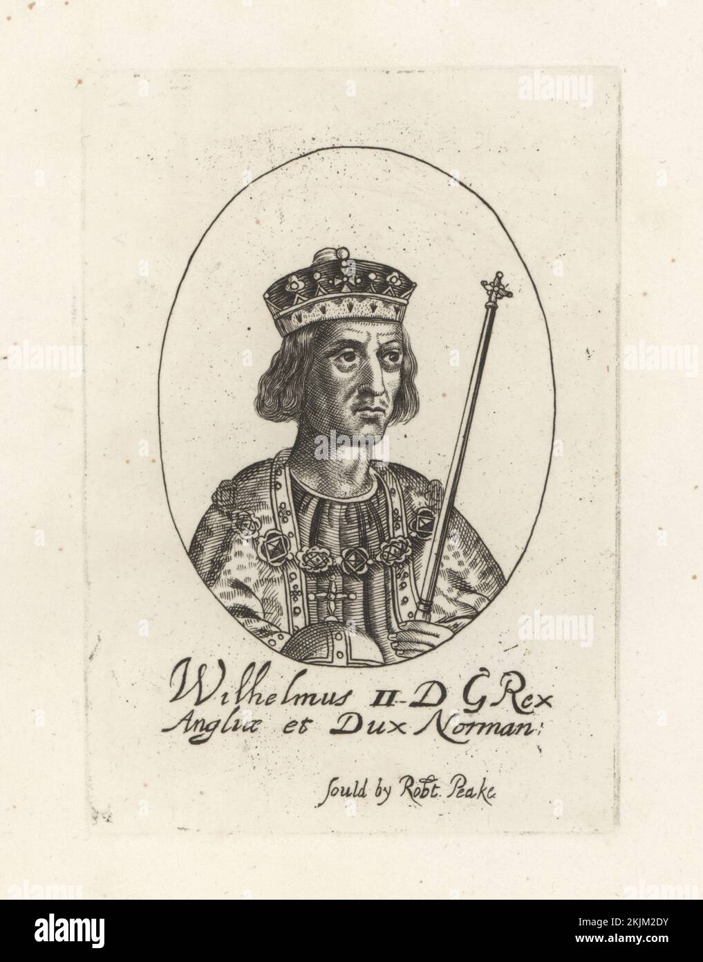 King William II of England, William Rufus, c.1056-1100. In crown ...