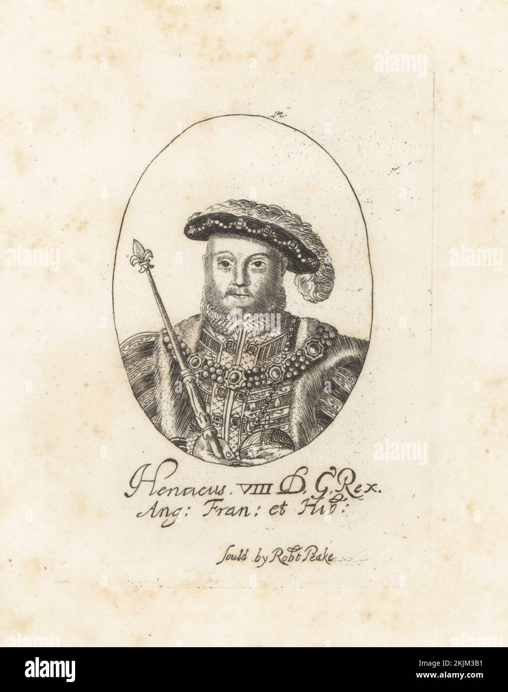 Henry VIII, King of England, 1491-1547. In plumed hat, fur mantle ...