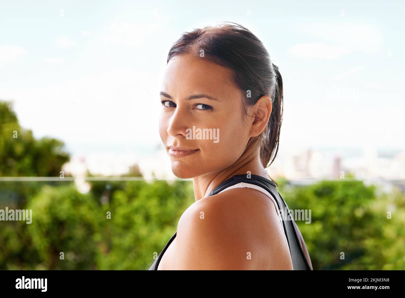 Serious about fitness. Cropped portrait of a sporty, attractive young ...
