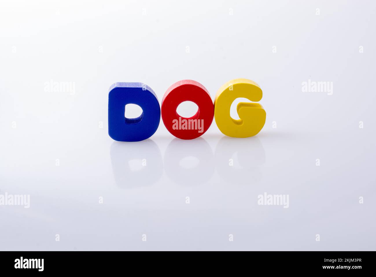 The word DOG written with colorful letter blocks on white Stock Photo ...