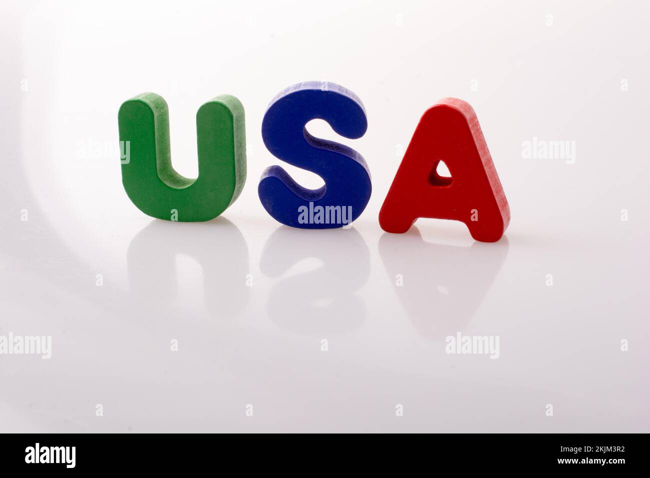 The word USA written with colorful letter blocks Stock Photo - Alamy