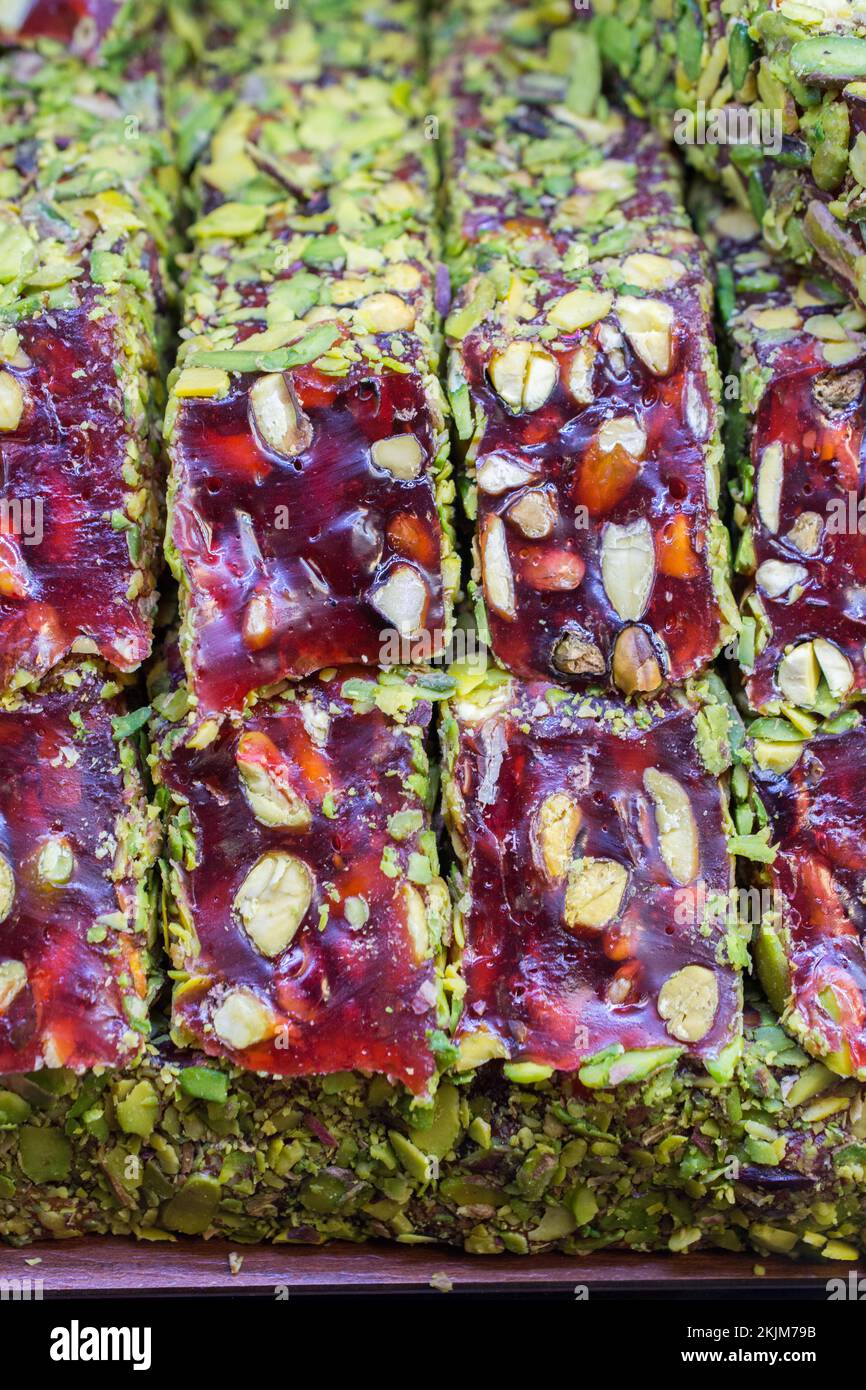 Load of traditional turkish delight lokum candy Stock Photo - Alamy