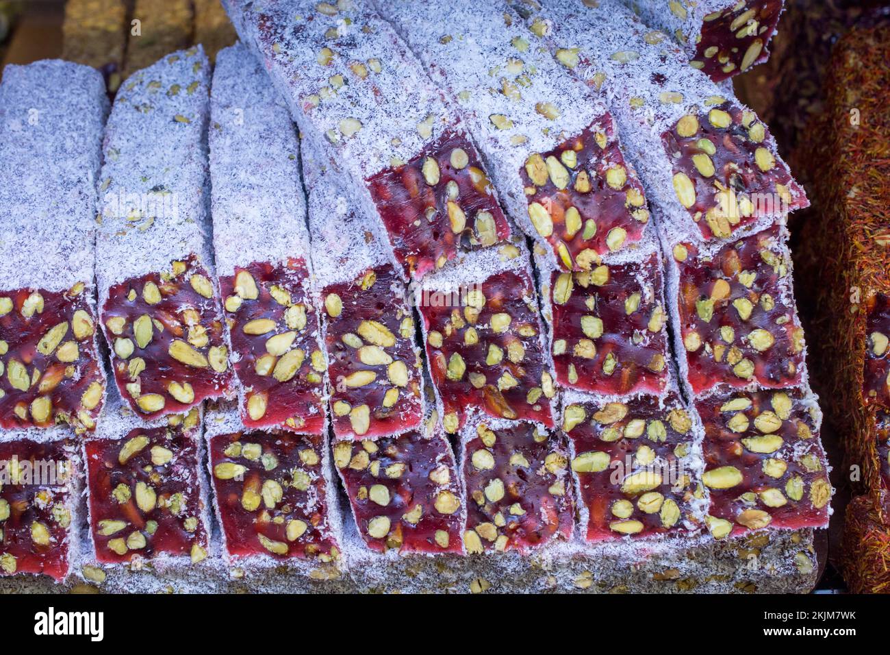 Load of traditional turkish delight lokum candy Stock Photo - Alamy