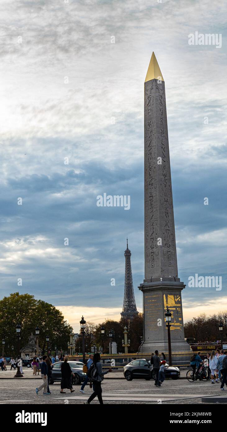 Luxor obelisk In The Concorde square (place de la Concorde) In Paris ...
