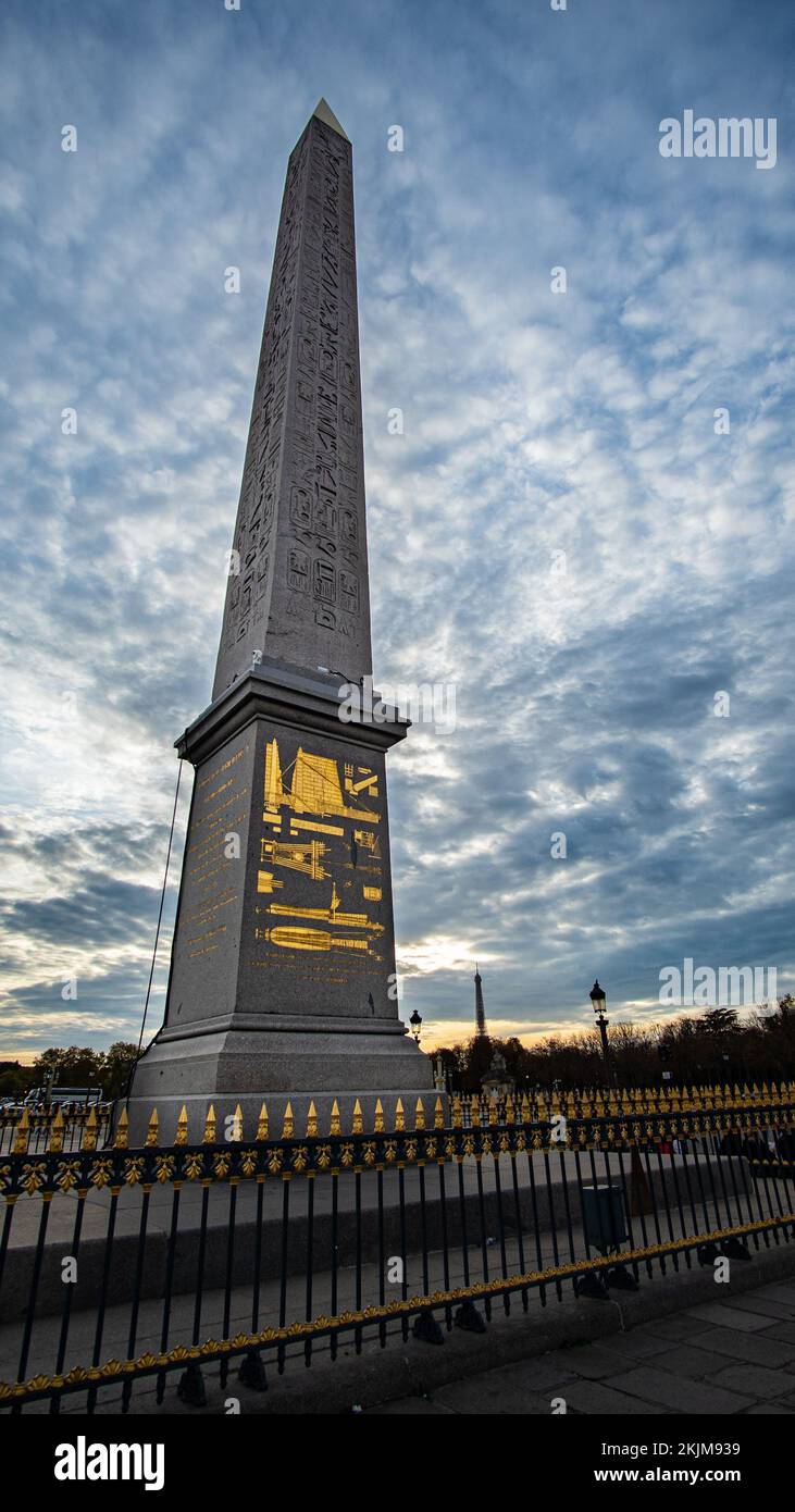 Luxor obelisk In The Concorde square (place de la Concorde) In Paris ...