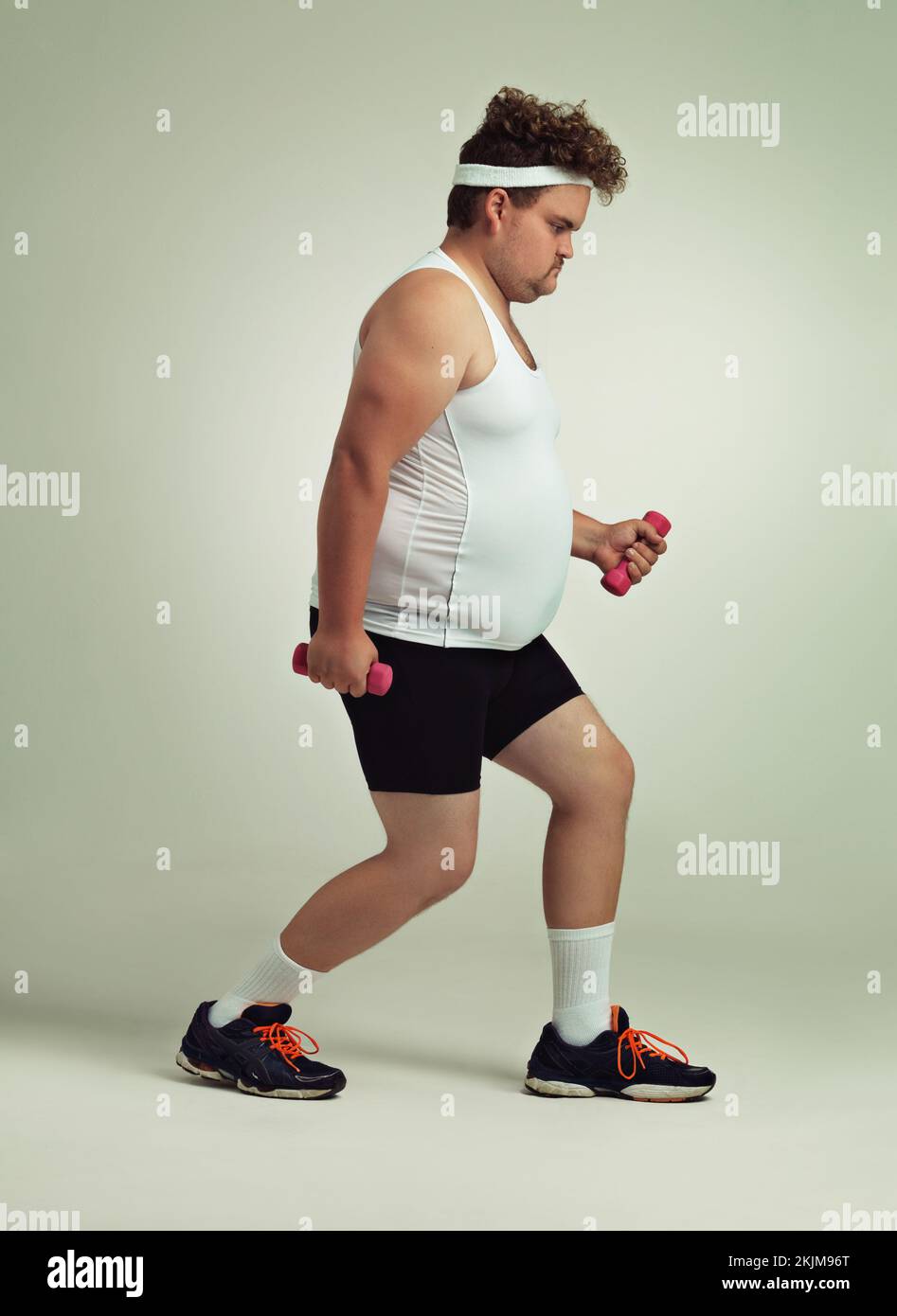 Fat man side view hi-res stock photography and images - Alamy